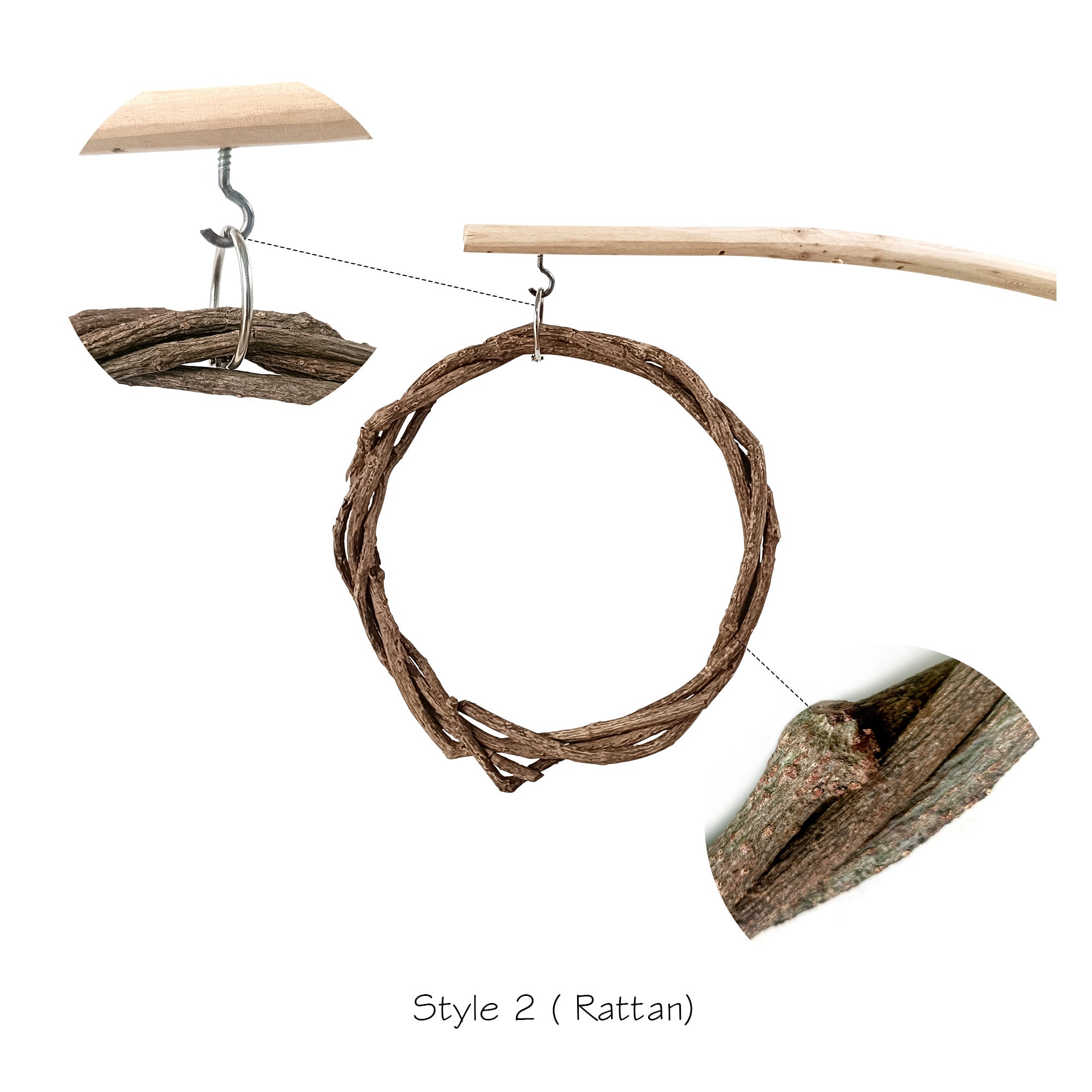 Natural Rattan Parrot Swing, Hanging Bird Toy, Cage Accessory - Etsy