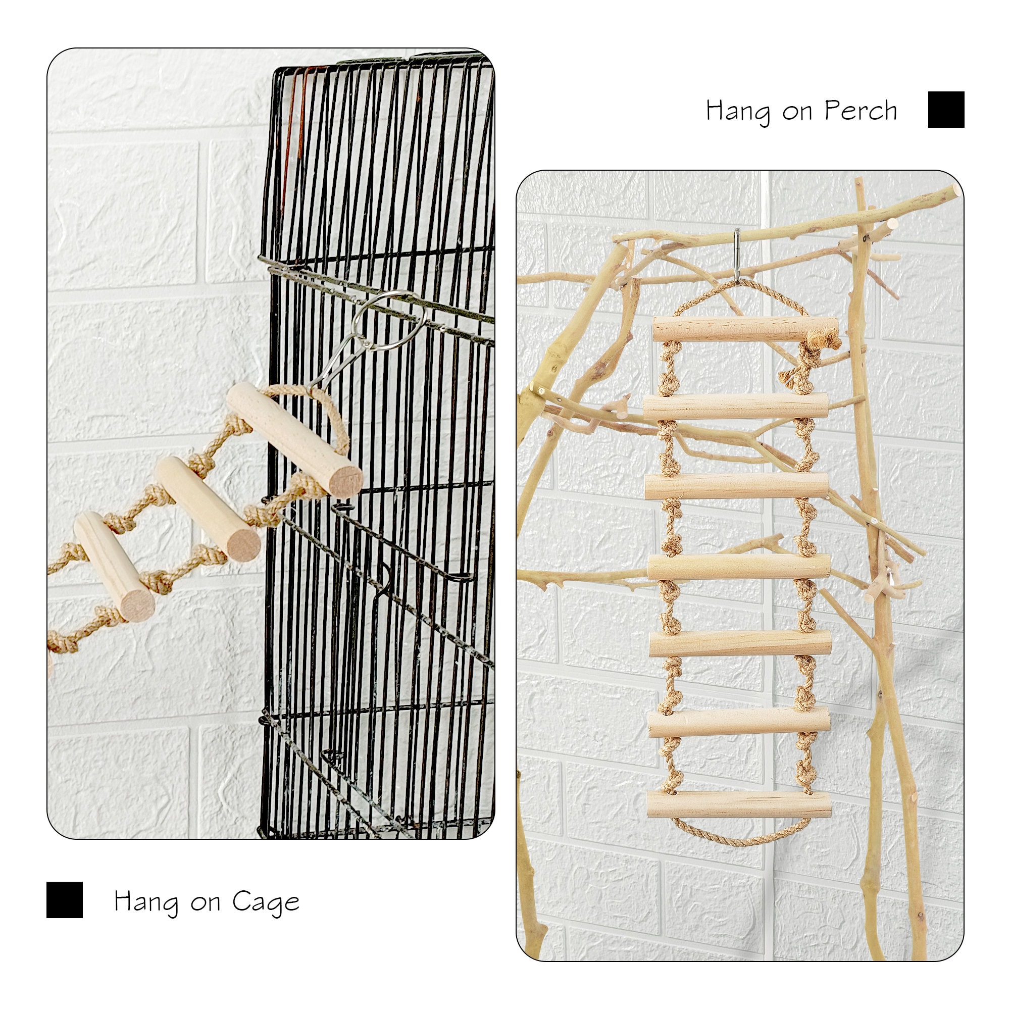 Natural Wooden Bird Ladders, Bird Rope Ladder, Bird Rope Bridge, Bird ...