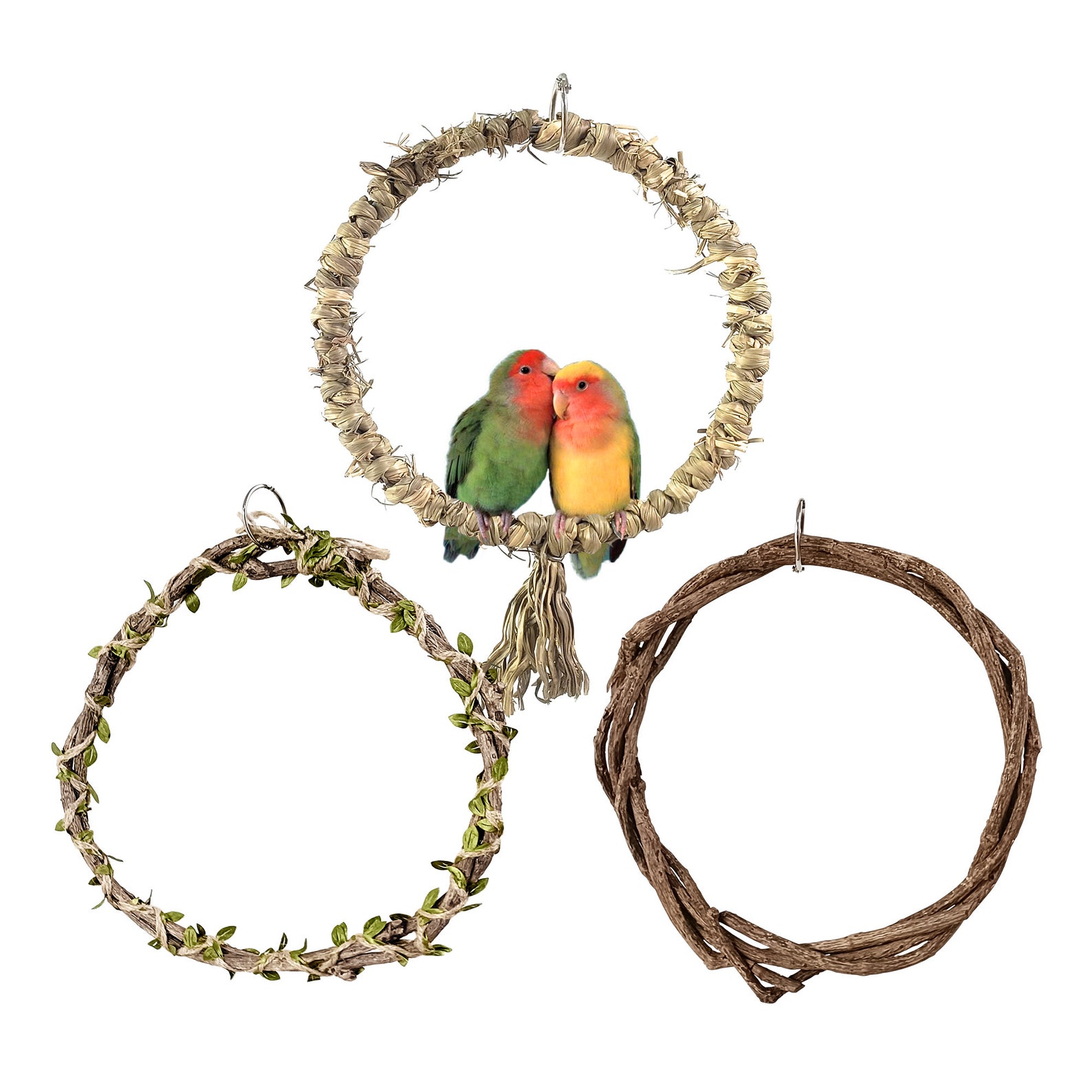 Rattan Bird Swing Parrot Hanging Swing Bird Toys Parrot - Etsy