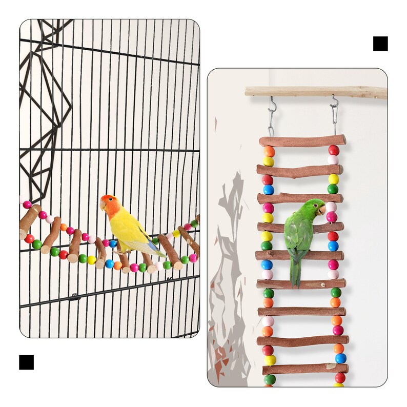 Natural Wooden Bird Ladders, Bird Ladder, Bird Cage Ladder, Colorful ...