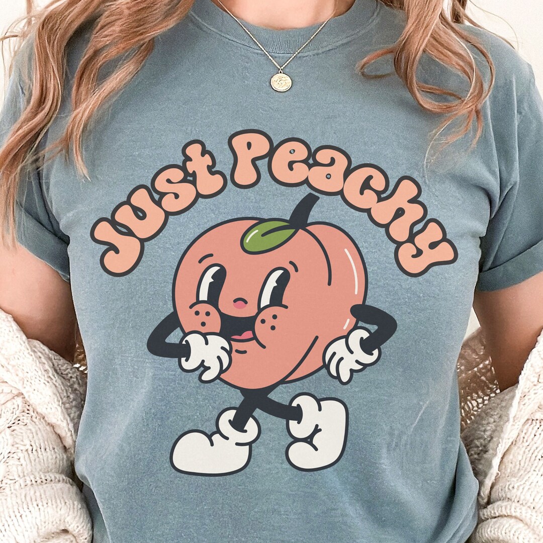 Just Peachy Vintage Graphic Peach T-shirt Pop Art Comfort Colors Shirt ...
