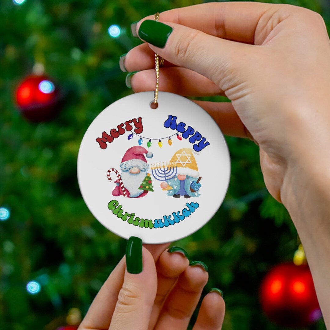 Chrismukkah Ornament Happy Hanukkah Bush Christmas Interfaith Family ...