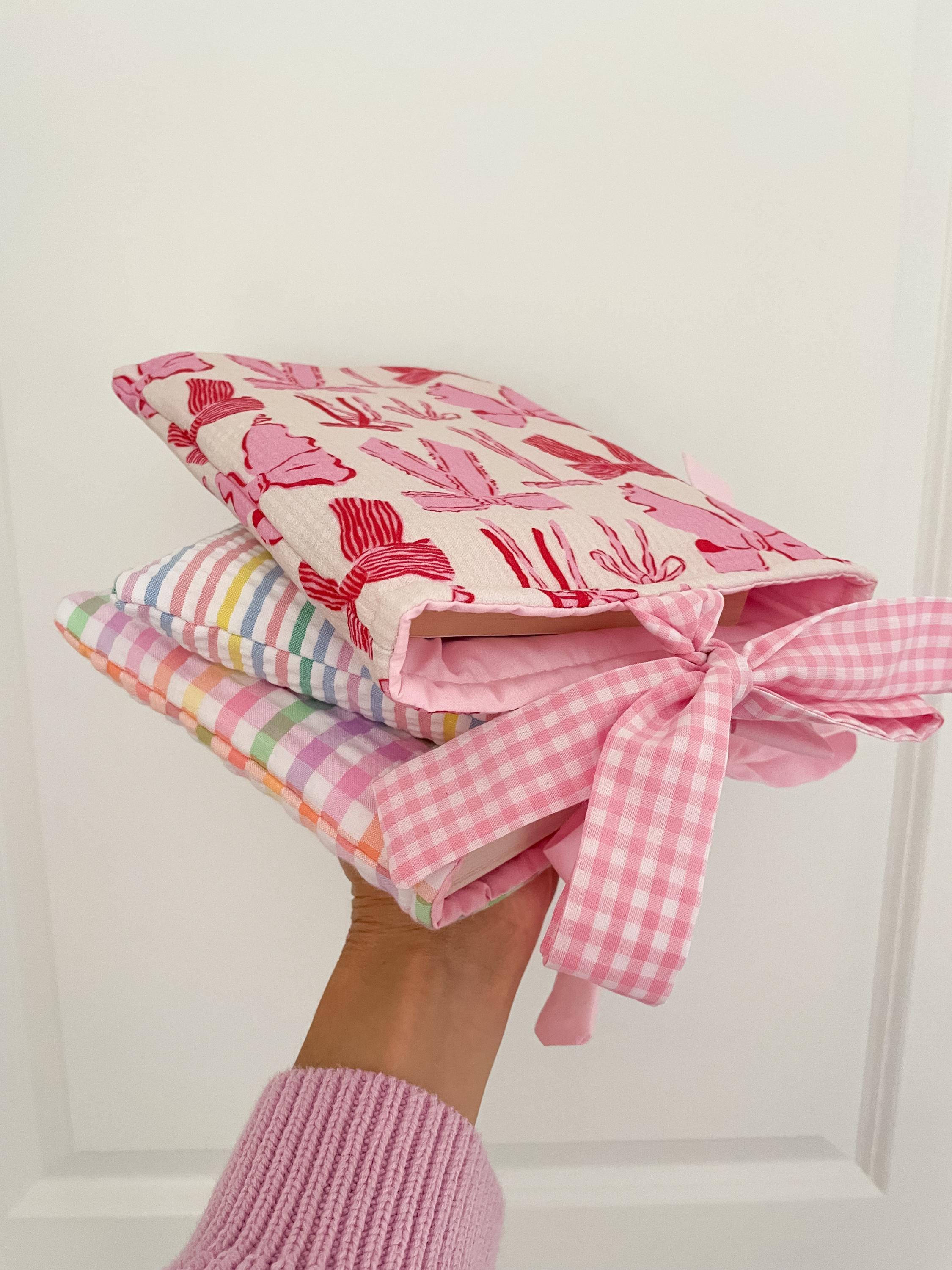 Handmade Padded Book Sleeve: Floral Cotton Book Cover With Bow - Etsy