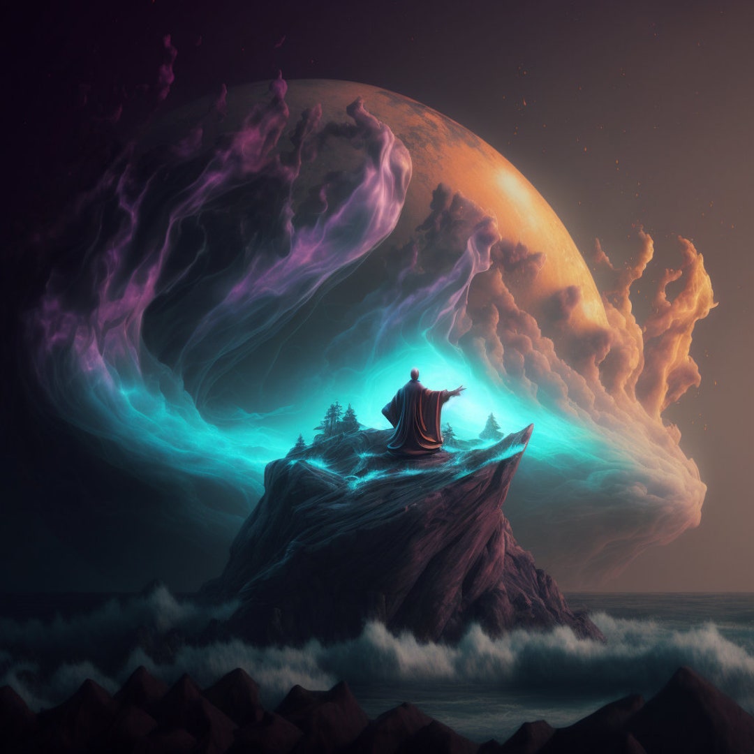 Cosmic Monk Ai Generated Art - Etsy