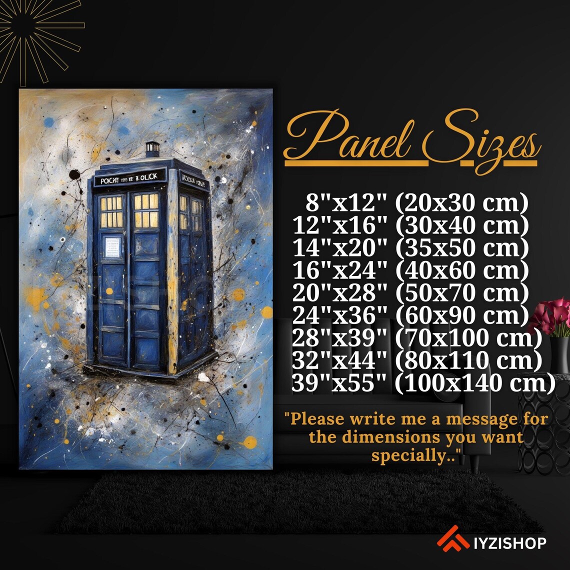Doctor Who Tardis Box Pollock Style Dr Who Wall Art Doctor Who Gifts ...