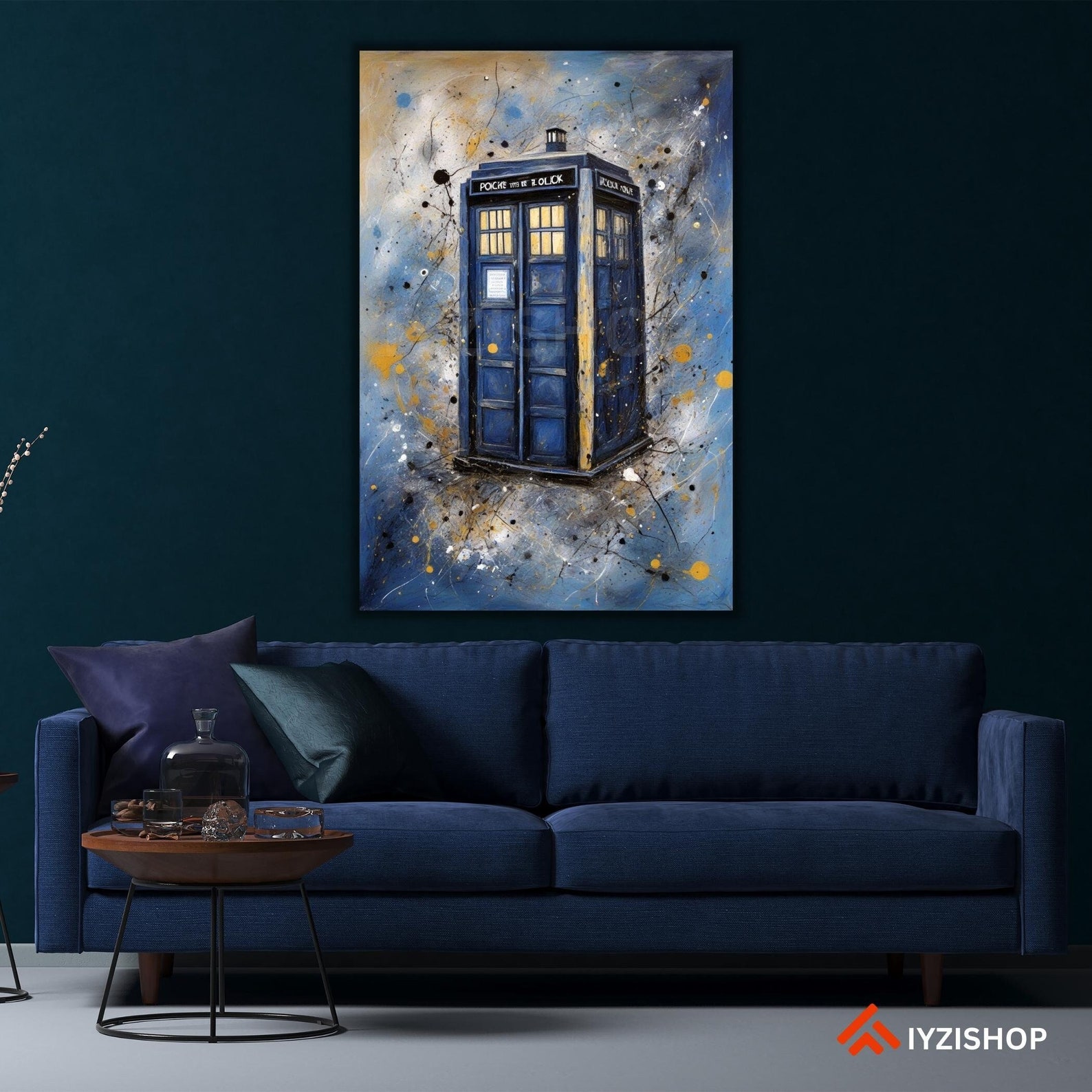 Doctor Who Tardis Box Pollock Style Dr Who Wall Art Doctor Who Gifts ...