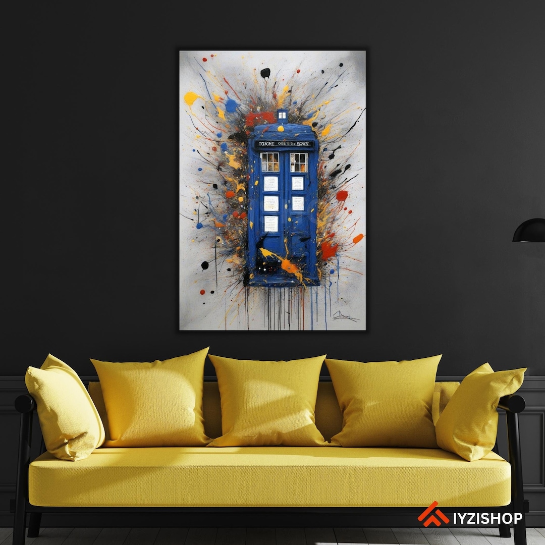 Doctor Who Tardis Box Pollock Style Doctor Who Wall Art Doctor Who ...