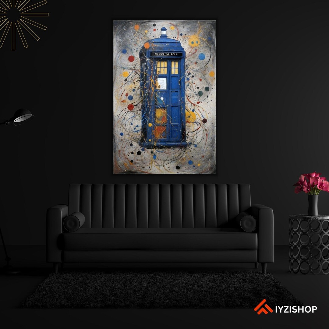 Doctor Who Tardis Box Pollock Style Doctor Who Wall Art Doctor Who ...
