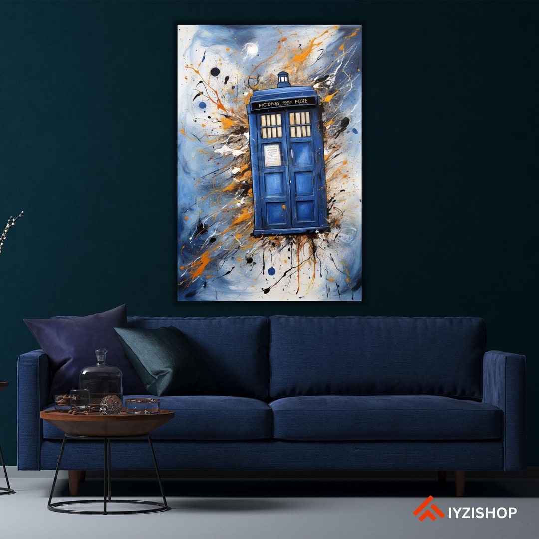 Doctor Who Tardis Box Pollock Style Doctor Who Wall Art Doctor Who ...