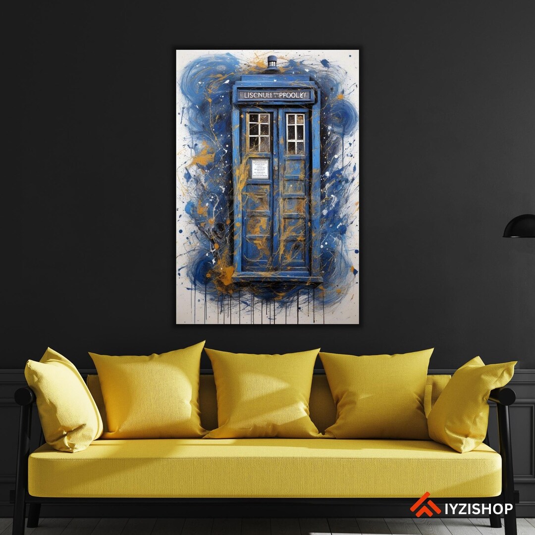 Doctor Who Tardis Box Pollock Style Doctor Who Wall Art Doctor Who ...