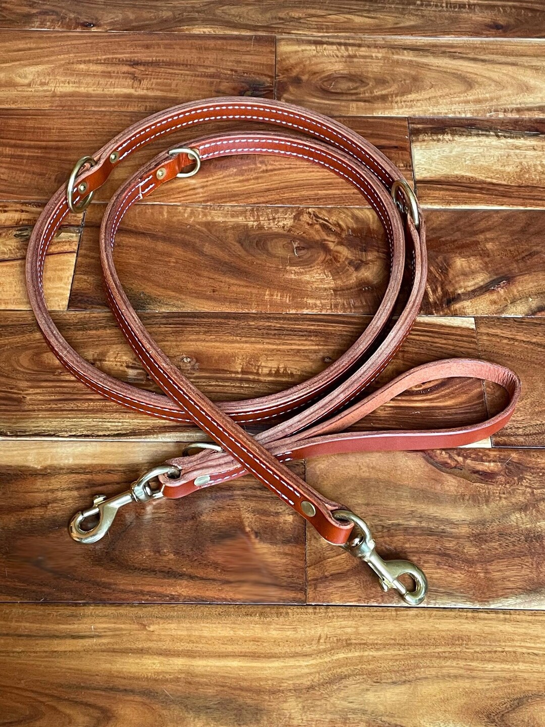 Extra Heavy Duty Double Thick Leather Leash Adjustable Length for ...