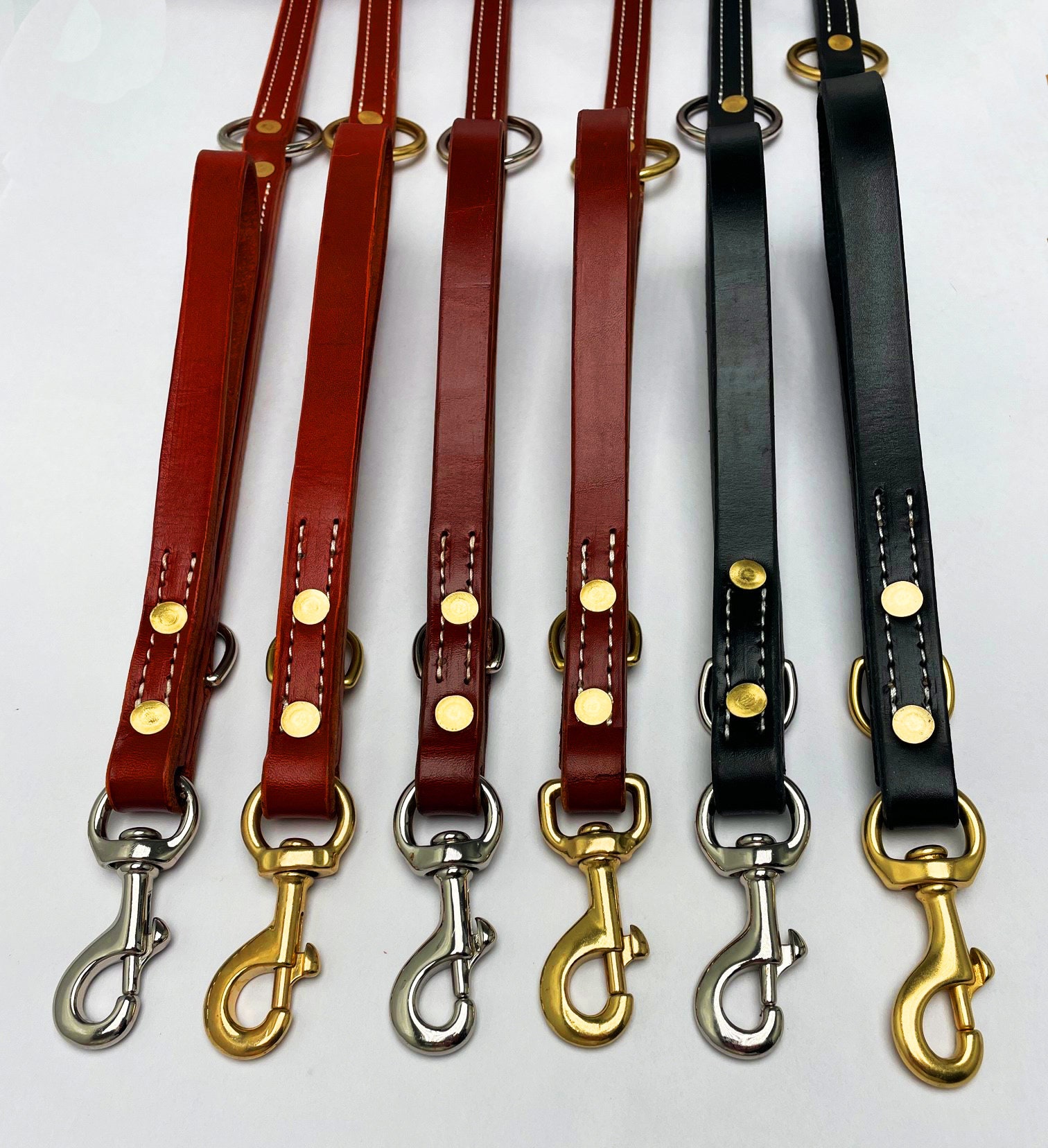 Extra Heavy Duty Double Thick Leather Leash Adjustable Length for ...