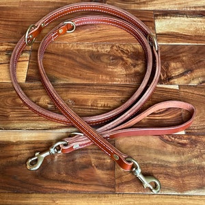 Extra Heavy Duty Double Thick Leather Leash Adjustable Length for ...