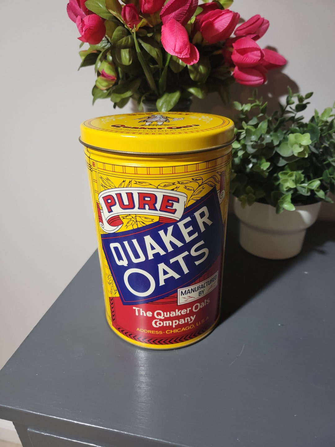 Vintage Limited Edition Quaker Oats Tin Container - 1984 - Etsy