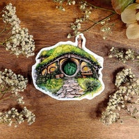 Hobbit Hole Illustration | Waterproof Die-cut Vinyl Sticker - Etsy
