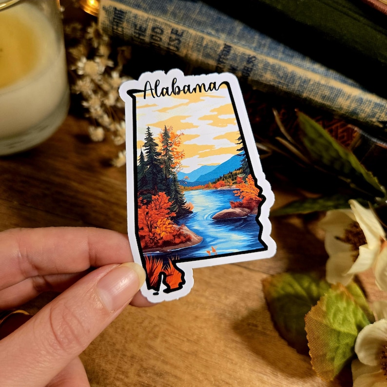 Alabama State Landmark Vinyl Sticker: USA Travel Gift - Etsy