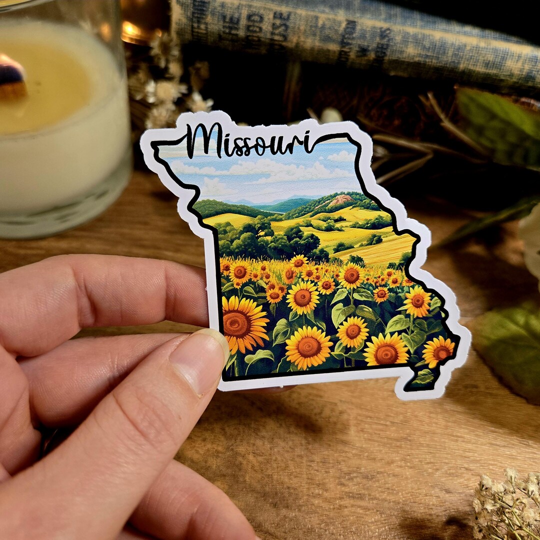 Missouri, USA, US States, American States, Flag, Landmark Sticker ...