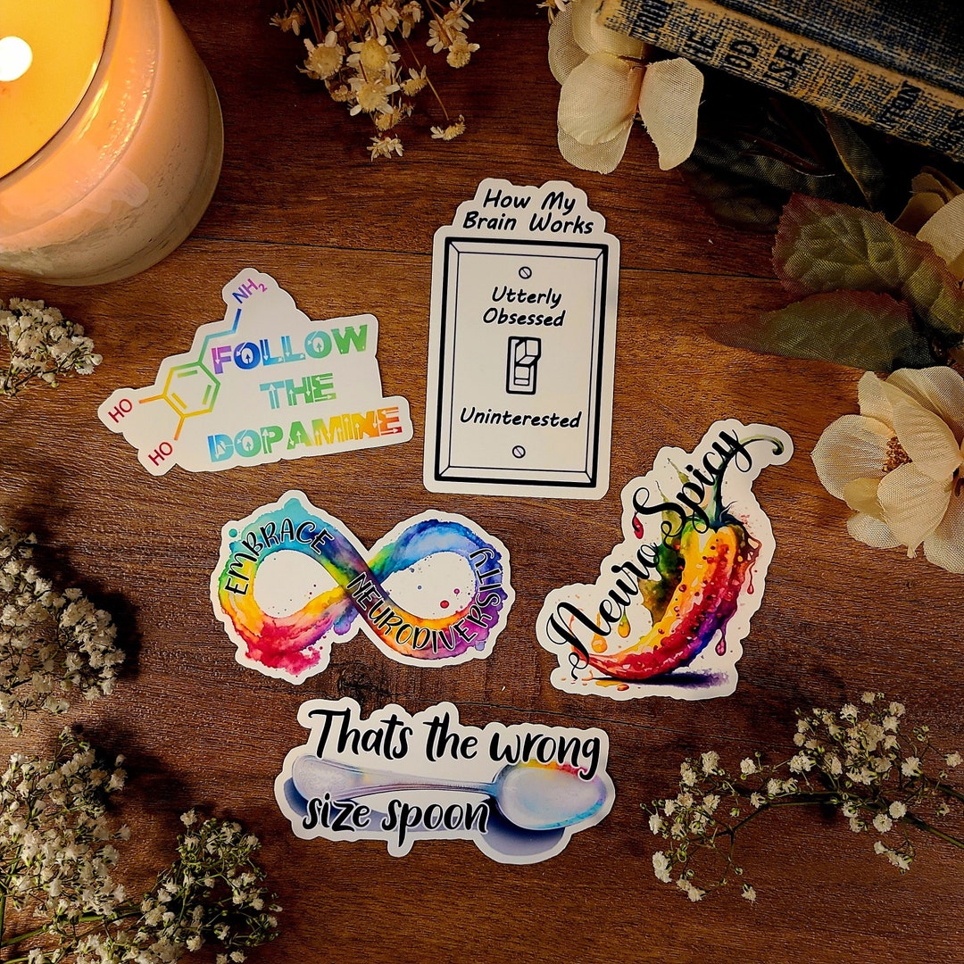 ADHD Sticker Set, Neurodivergent, Neuro Spicy, Mental Health, Autism ...