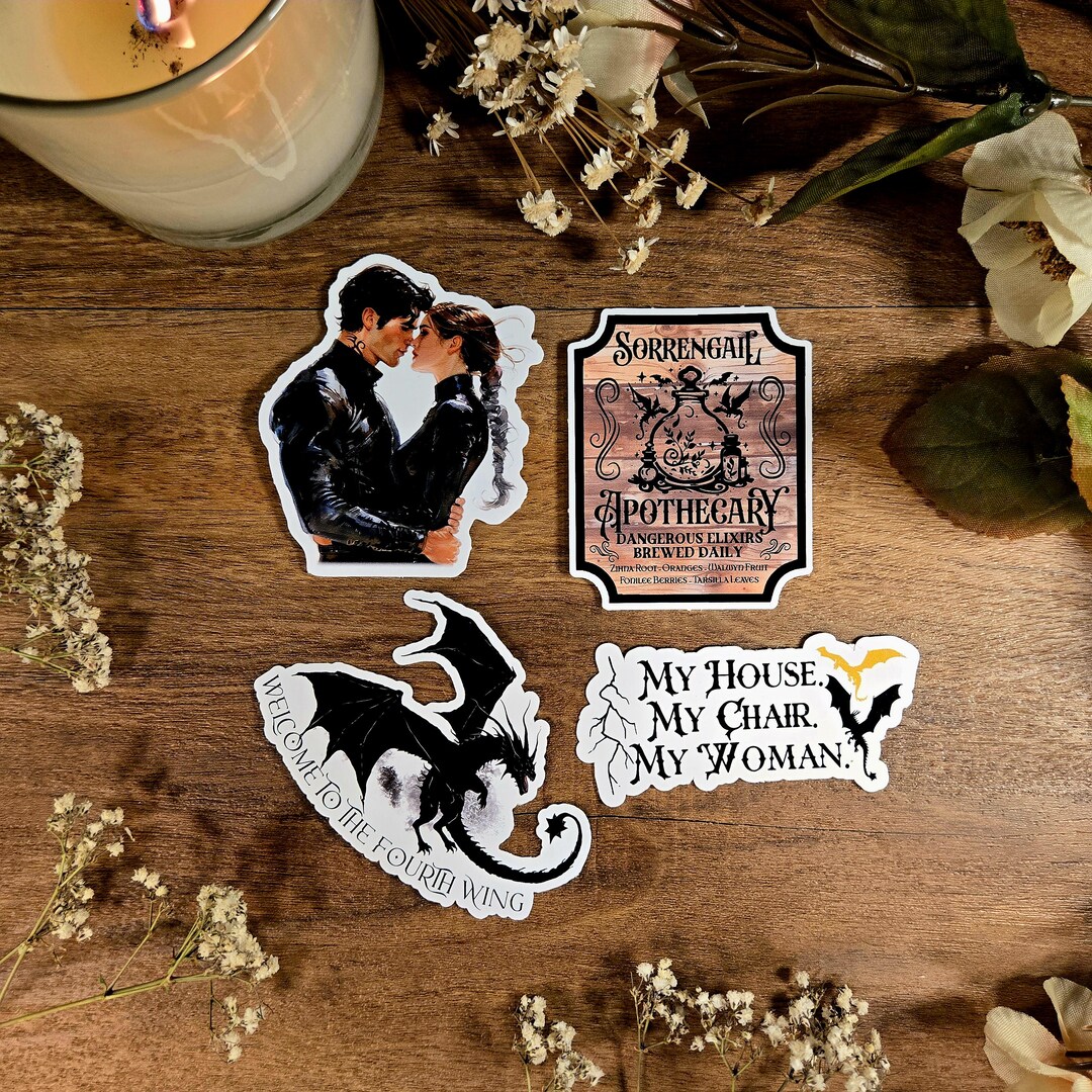 Fourth Wing Vinyl Sticker Set: Sorrengail Apothecary, Dragon Relic - Etsy