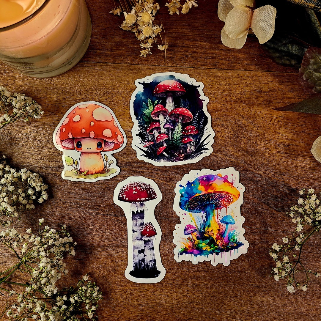 Mushroom Vinyl Sticker, Cottagecore Forest Creature Decal - Etsy