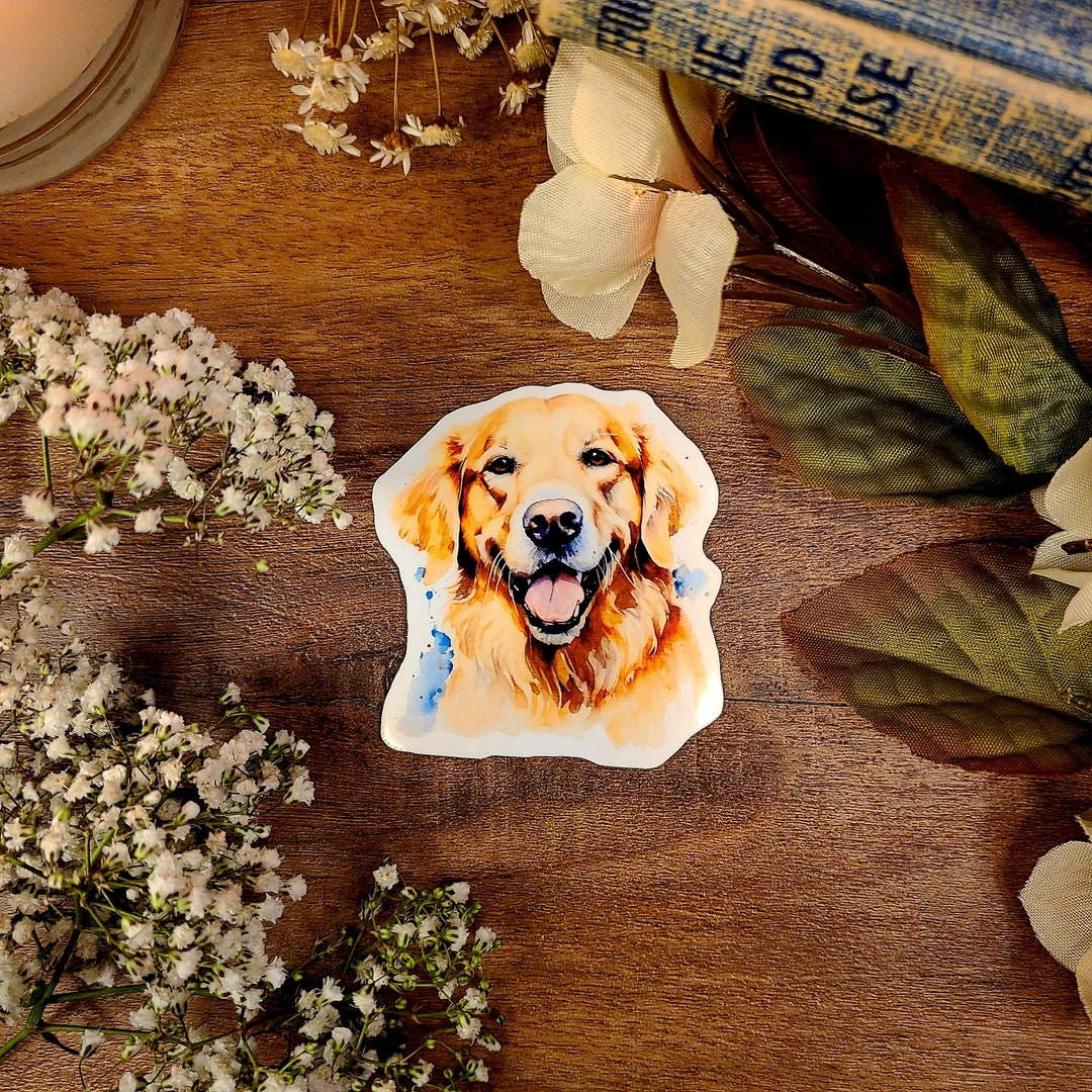 Golden Retriever Dog, Fur Baby, Vinyl Sticker Decal - Etsy