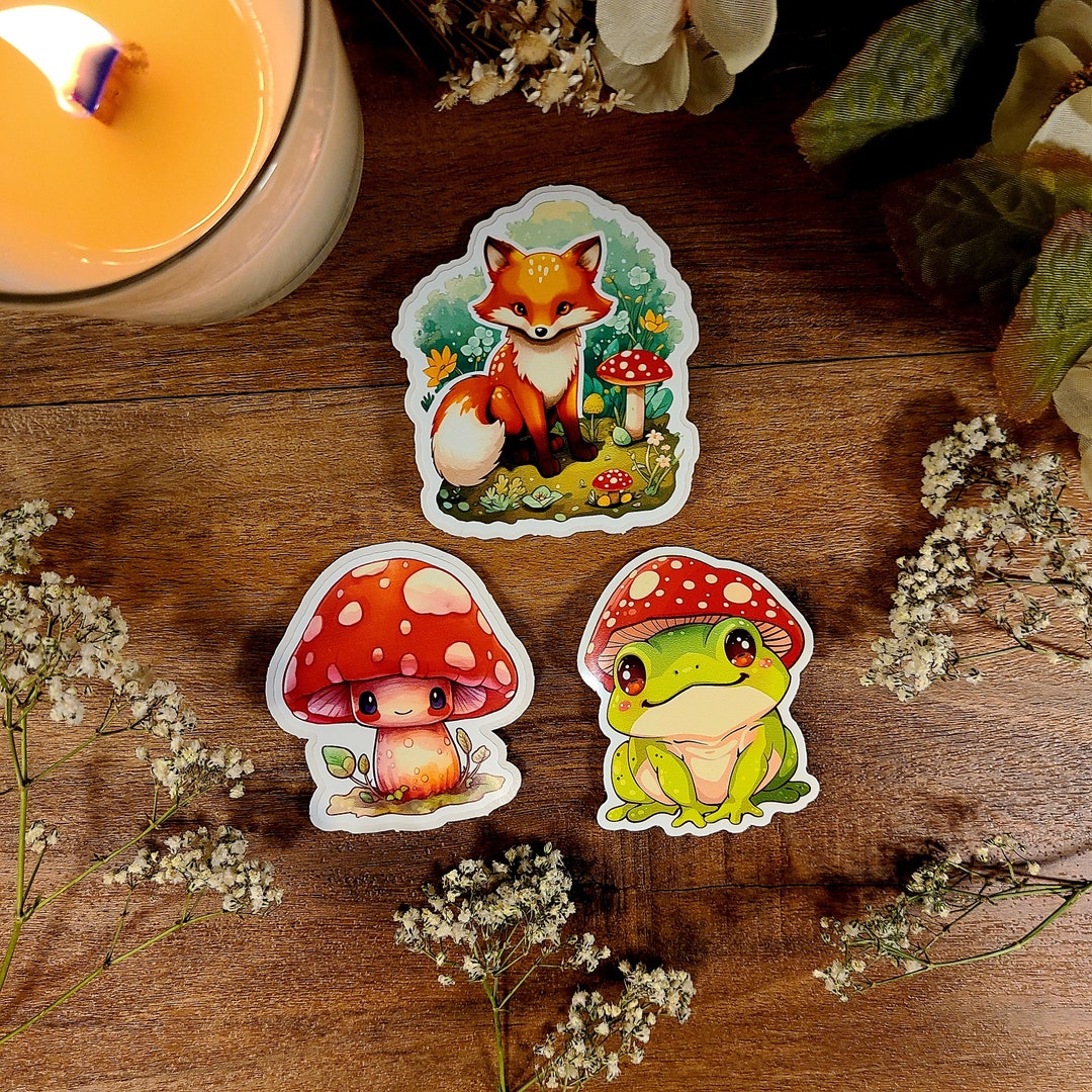 Frog Cottagcore, Mushroom Sticker, Adorable Cute, Woodland, Forest ...