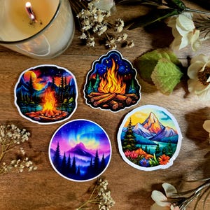 Nature Sticker Set, Woods, Adventure, Wander Lust, Mountains, Hiking ...