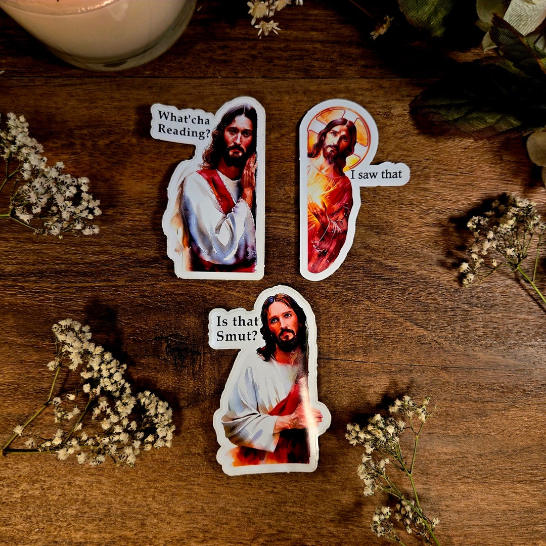 Funny Jesus Vinyl Sticker Decal - Book Lover Gift - Etsy