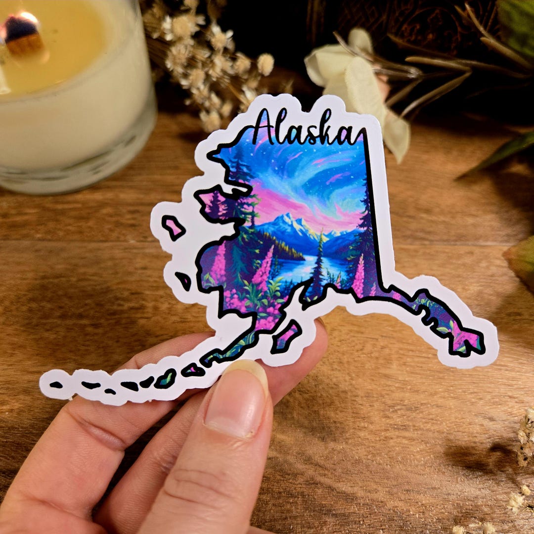 Alaska Landmark Vinyl Sticker: USA State Flag Decal - Etsy
