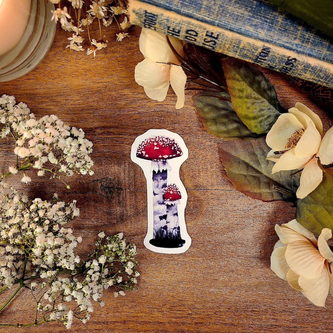 Red Spotted Mushroom Vinyl Sticker: Poisonous Fae Forest Art - Etsy