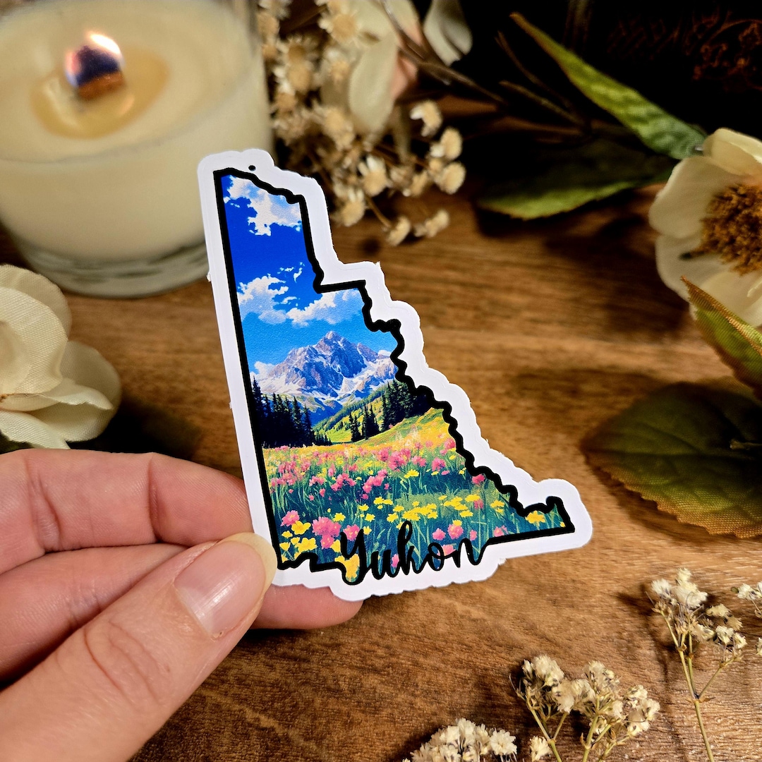 Yukon, YT, Canadian Provinces and Territories, Flag, Landmark Sticker ...