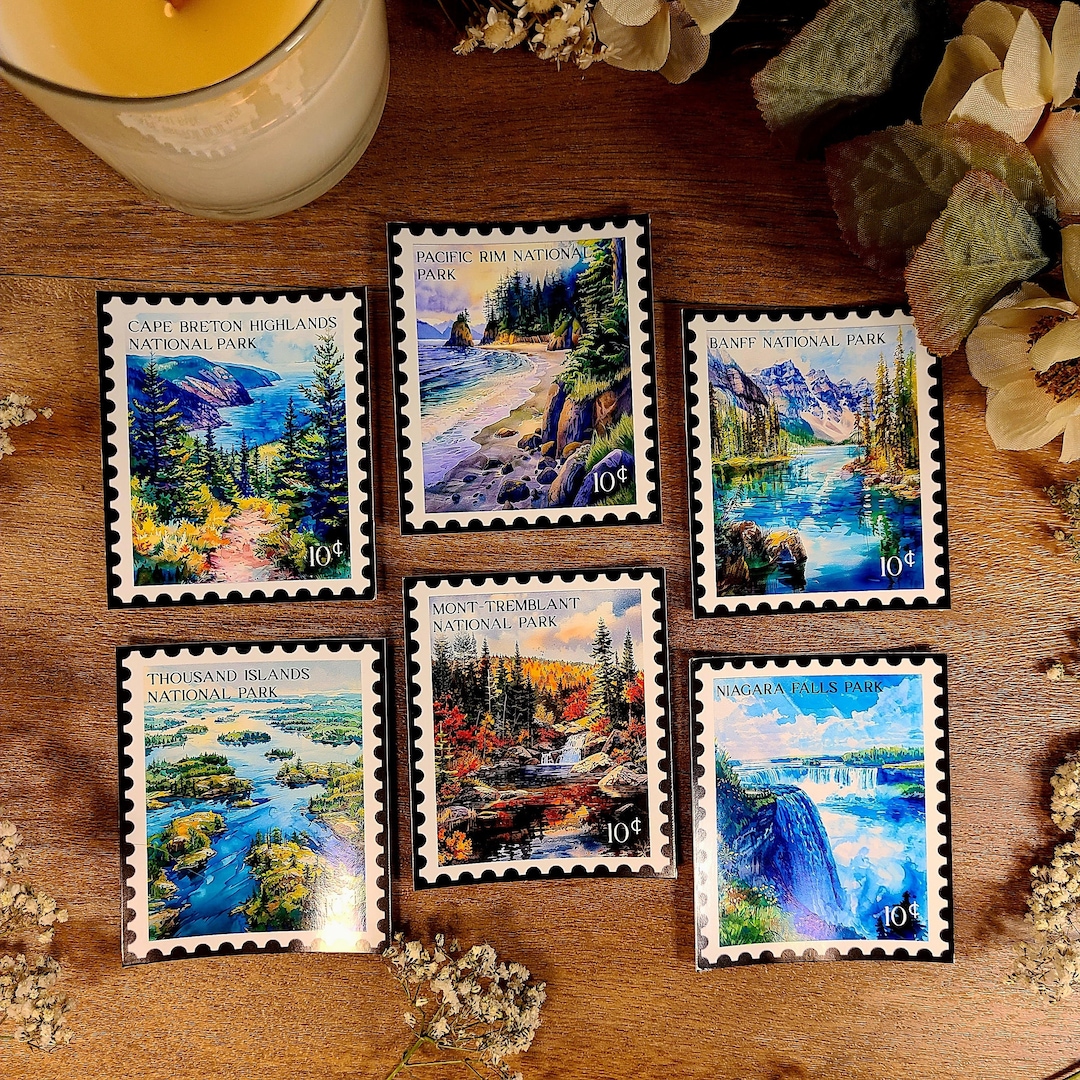 National Parks Stamps: USA & Canadian Parks Vinyl Sticker - Etsy