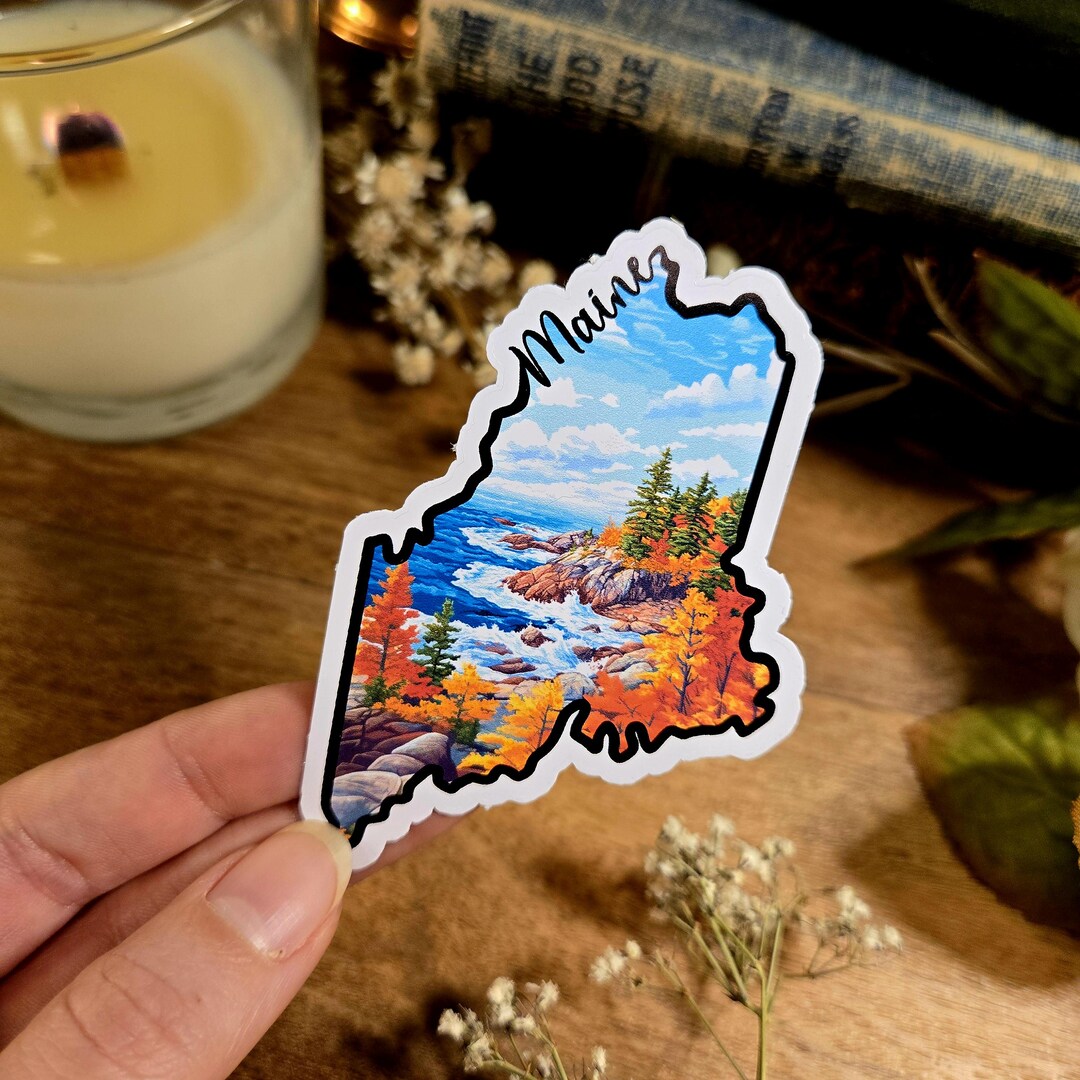Maine USA Landmark Vinyl Sticker: US State Flag Decal - Etsy