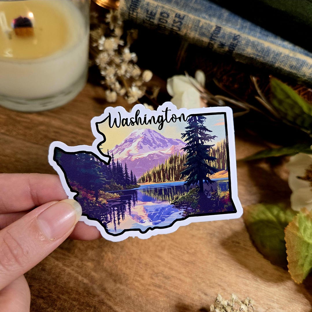 Washington State Landmark Vinyl Sticker: USA Travel Gift - Etsy