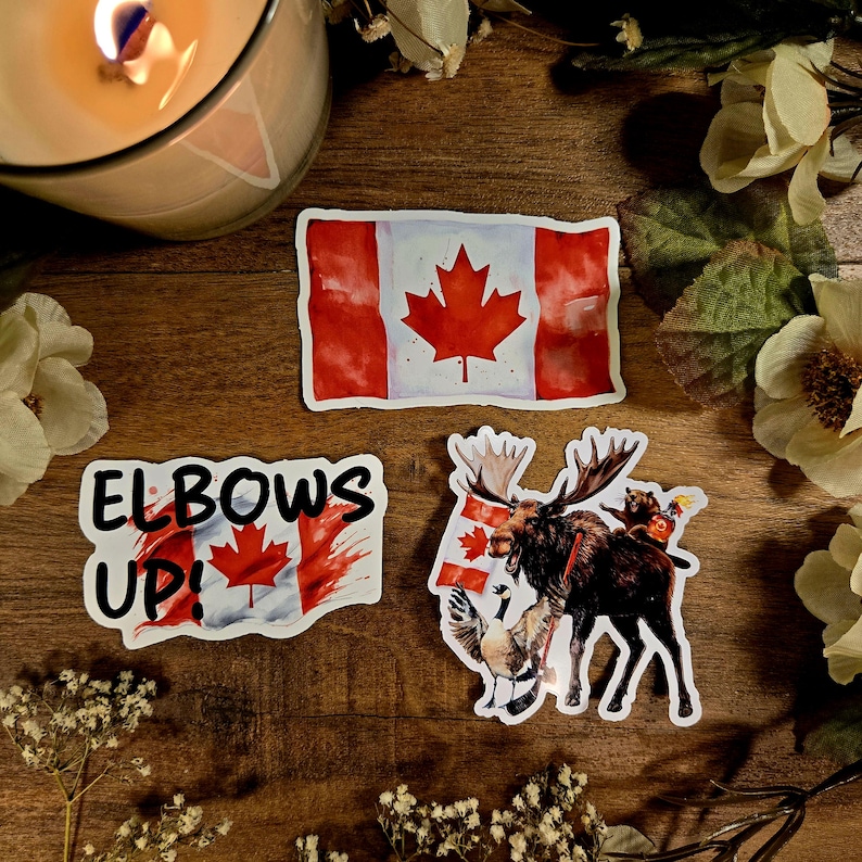 Elbows Up! Canadian Flag Vinyl Sticker - Etsy