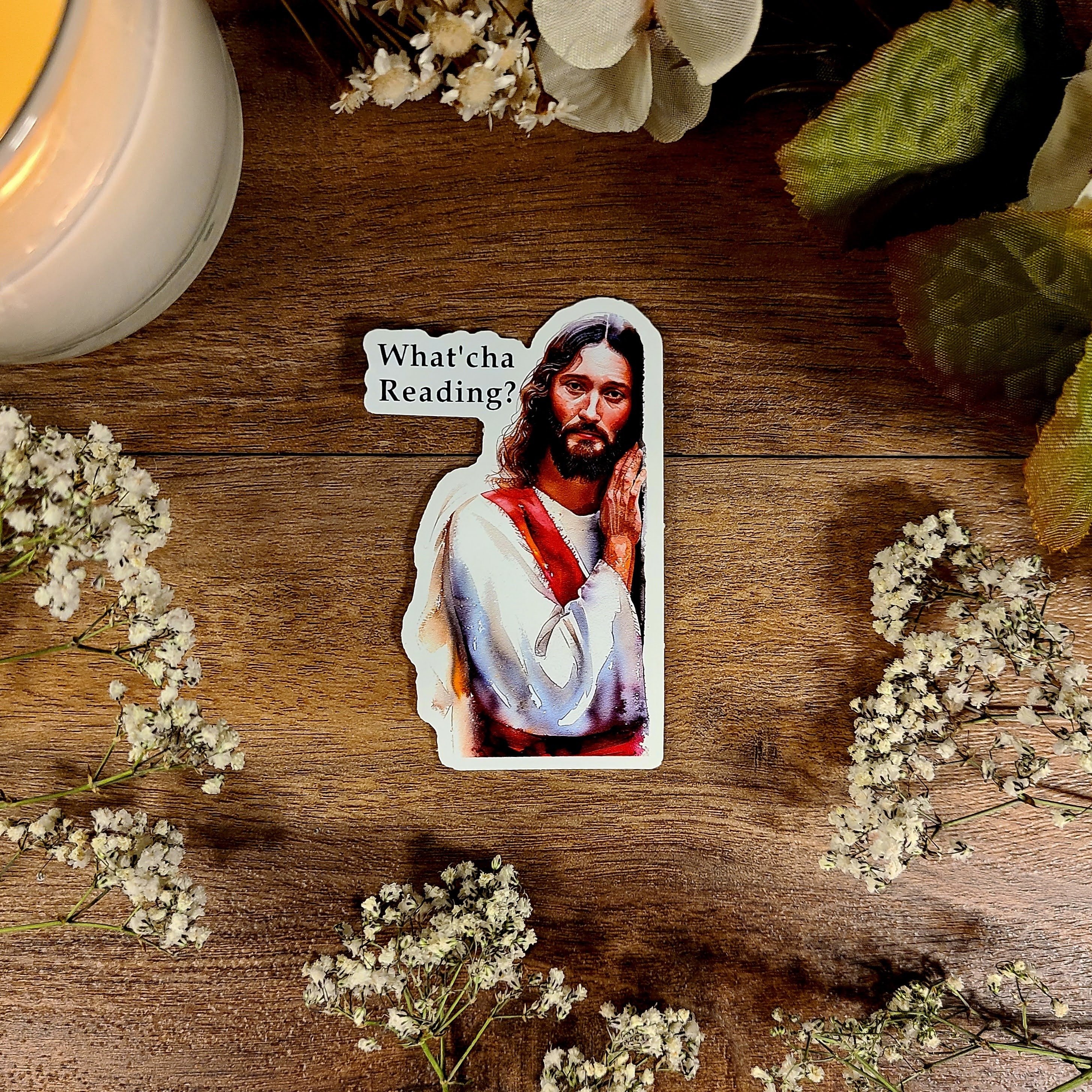 Funny Jesus Vinyl Sticker Decal - Book Lover Gift - Etsy