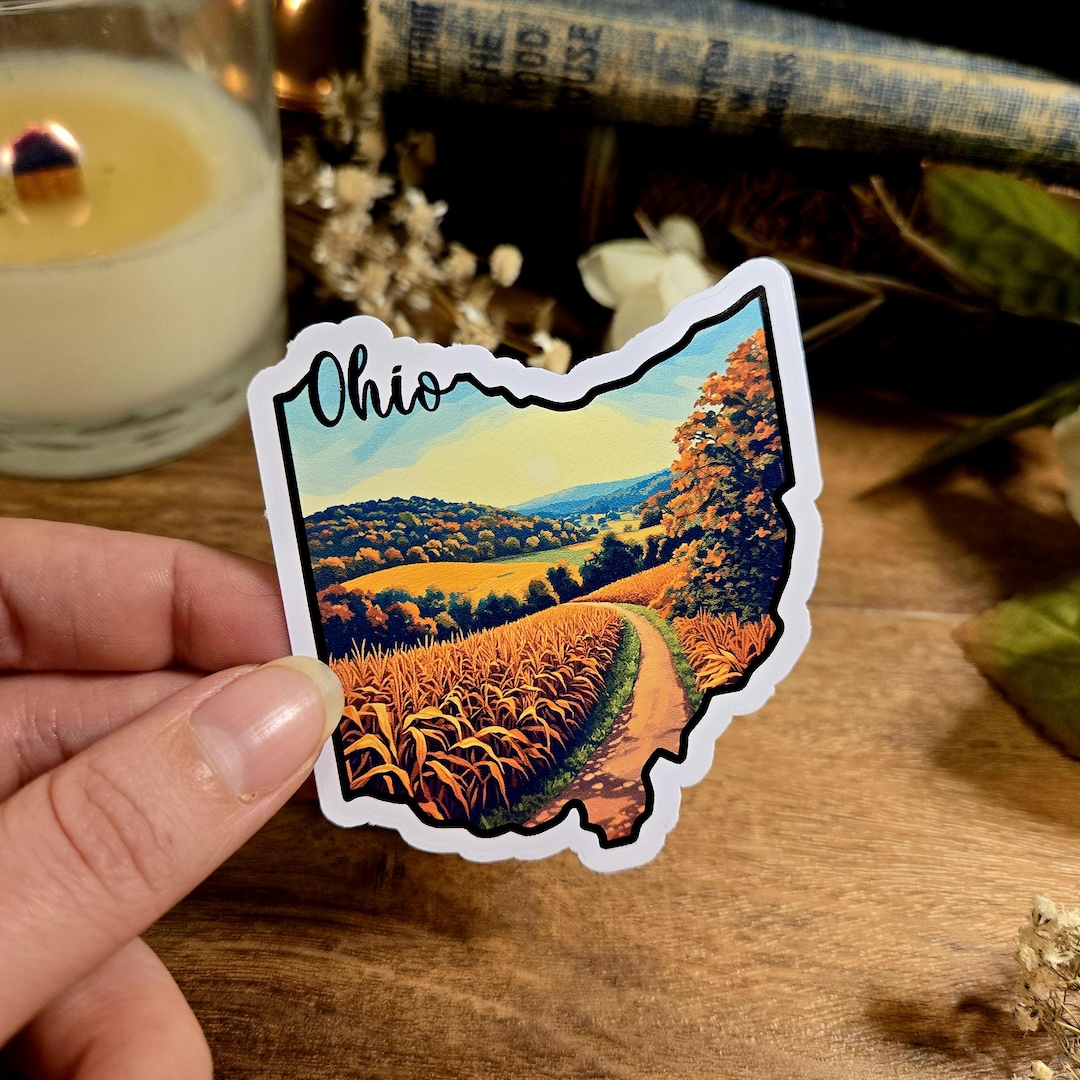 Ohio, USA, US States, American States, Flag, Landmark Sticker, Canada ...