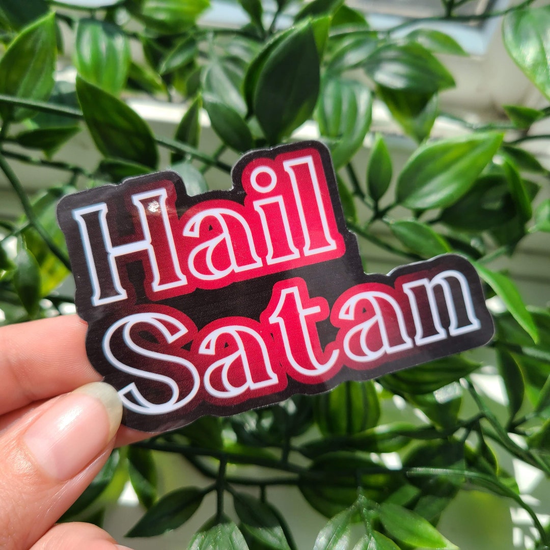 Hail Satan Rainbow Black and Red Satanist Last Podcast on - Etsy