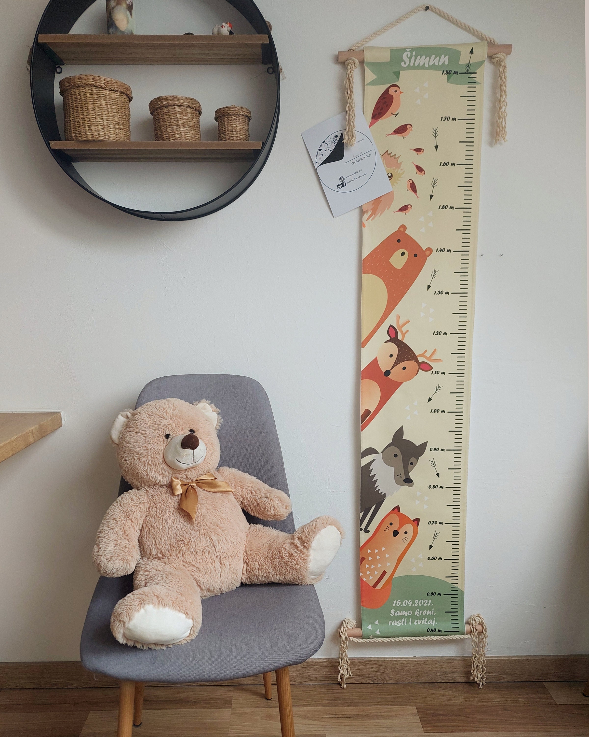 Forest Animals Height Chart, Height Ruler,personalized Growth Chart ...