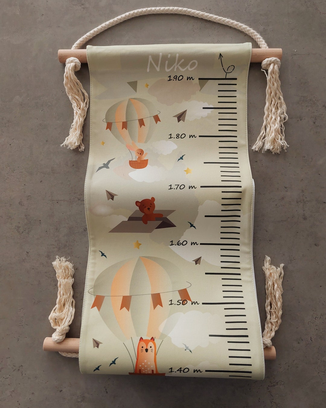 Hot Air Balloons Height Chart, Height Ruler,personalized Growth Chart ...