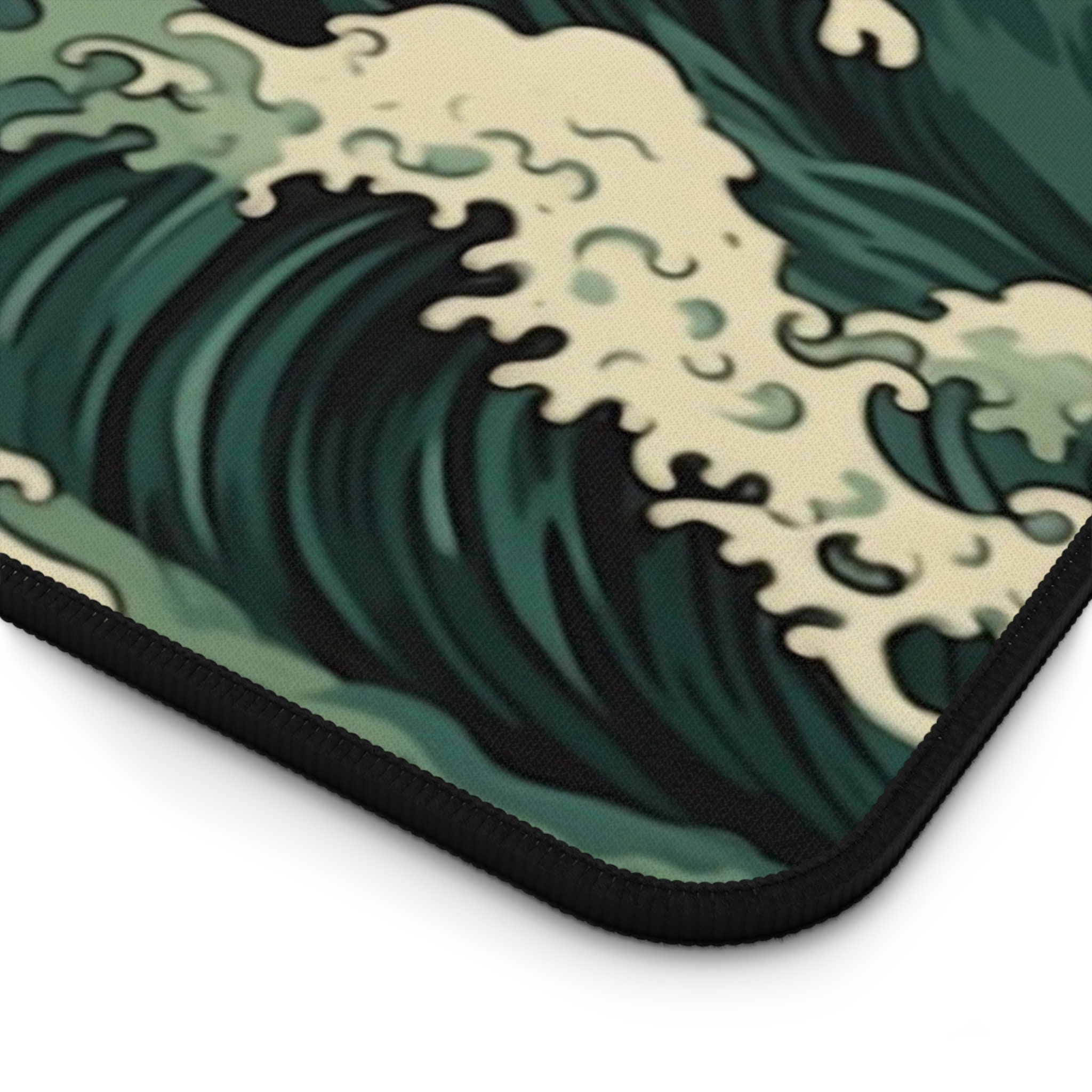 Green Great Wave off Kanagawa Mouse Pad - Gaming Mouse Pad, Desk Mat ...