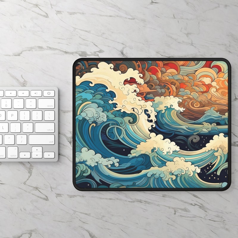 Japanese Wave Mousepad - Etsy