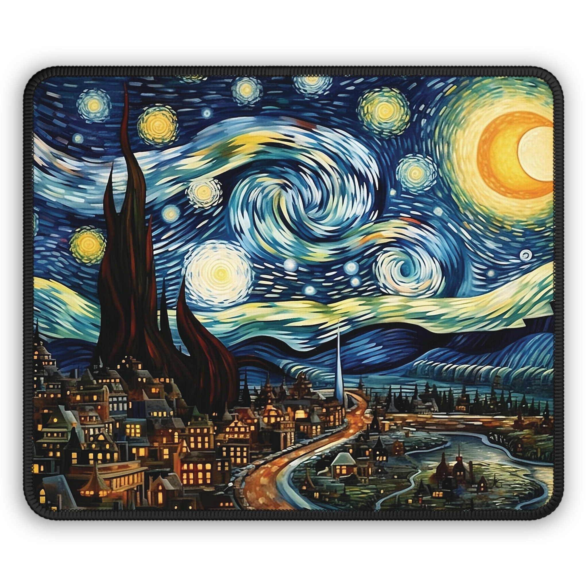 Starry Night Gaming Mouse Pad - Desk Mat, Office Gift, Desk Decor, Desk ...