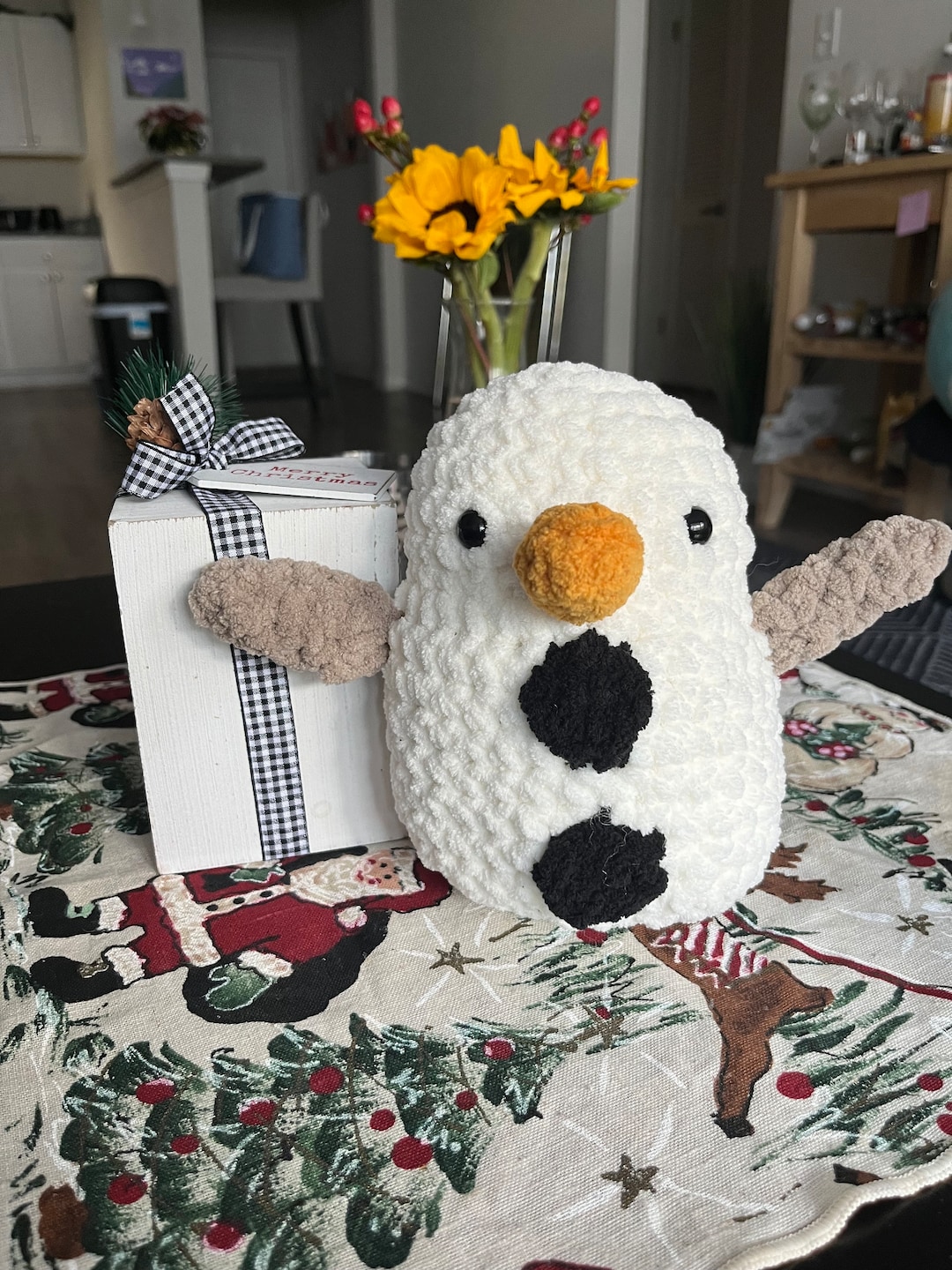 Snowman Plushie Crochet Holiday Stuffy Super Soft Christmas - Etsy