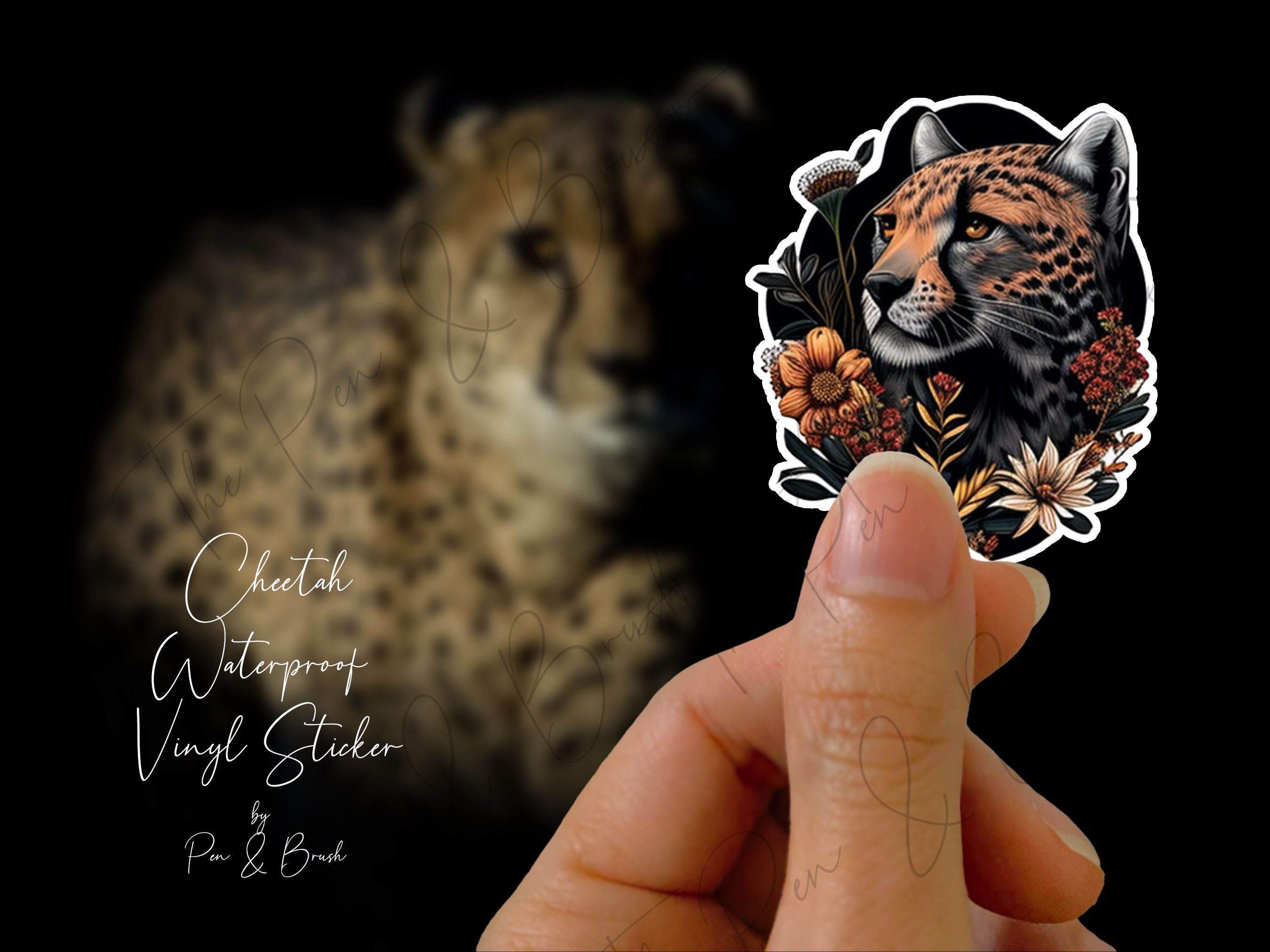 Wild Cheetah Vinyl Sticker, Waterproof Vinyl Stickers Premium Quality ...