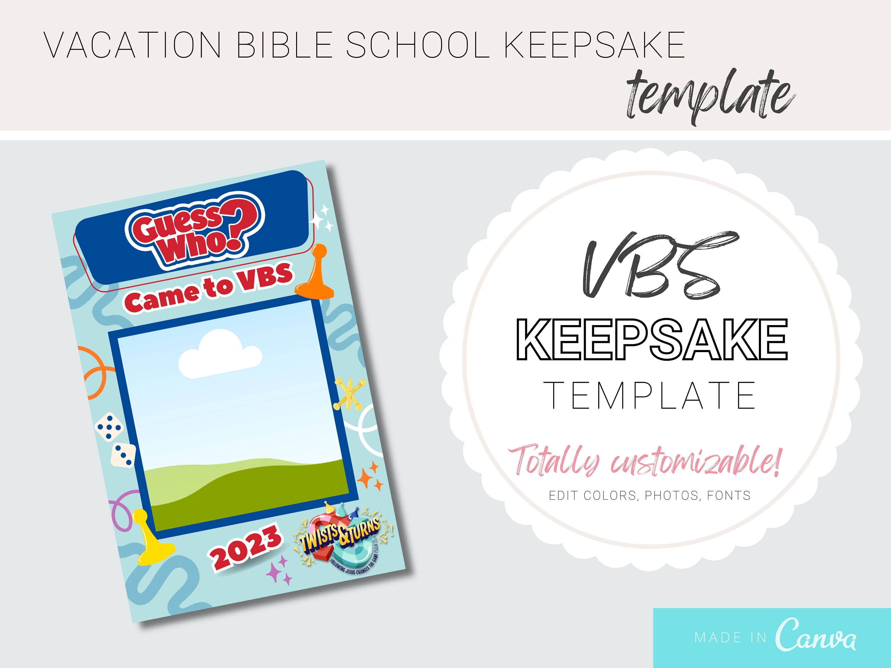 VBS Keepsake Craft Vacation Bible School Twists and Turn Board Game ...