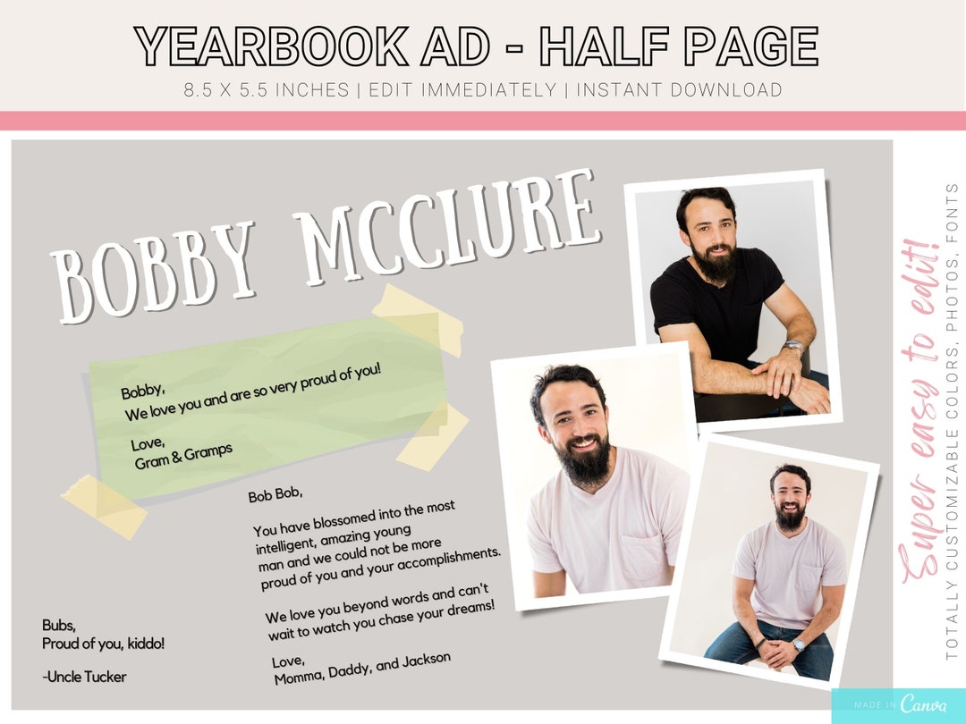 Yearbook Ad Template Yearbook Shoutout for Students and Teachers Half ... Yearbook Ad Template Yearbook Shoutout for Students and Teachers Half ...