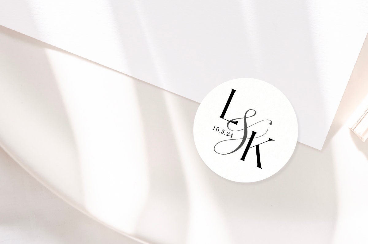 Modern Wedding Monogram, Instant Download Wedding Couple Logo, Elegant ...