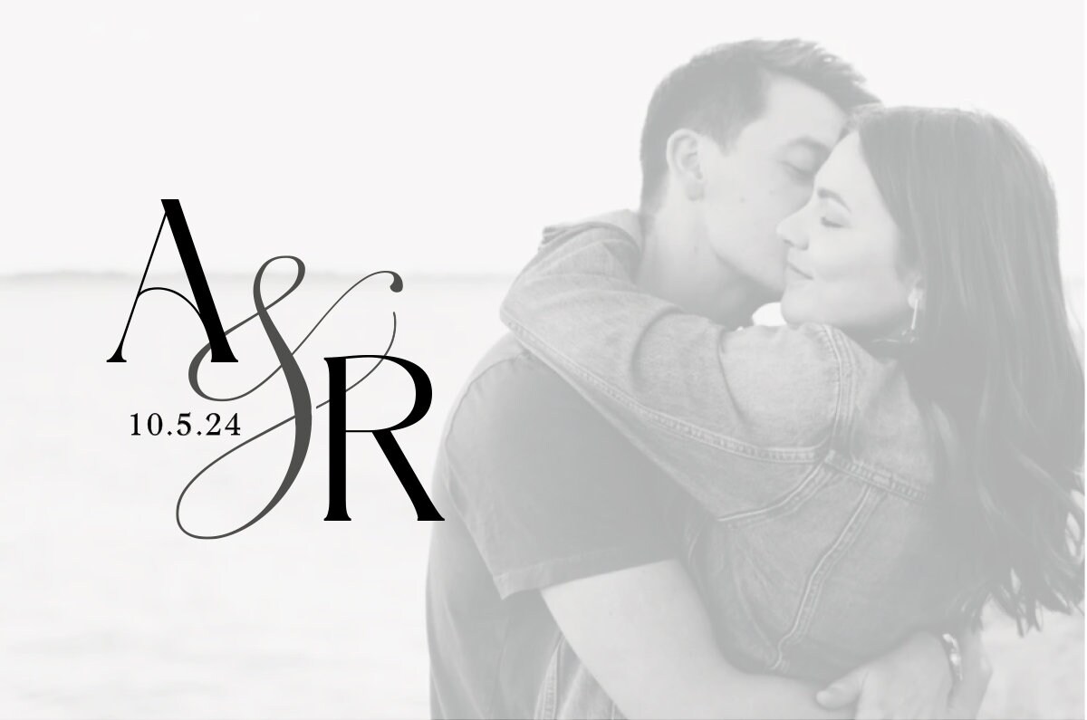 Modern Wedding Monogram, Instant Download Wedding Couple Logo, Elegant ...