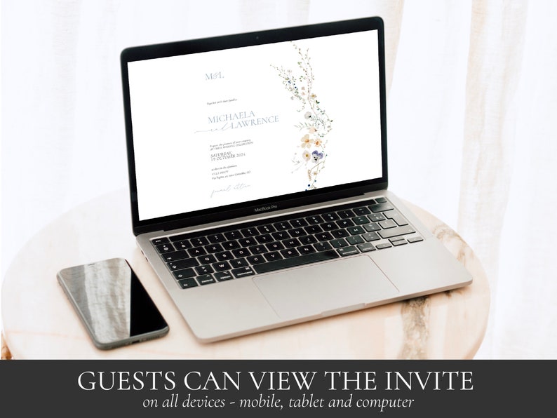 Watercolor Flowers Digital Wedding Invite and RSVP Online - Etsy